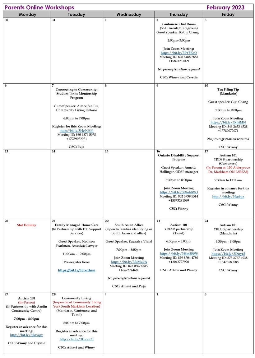 Community Living York South - Events